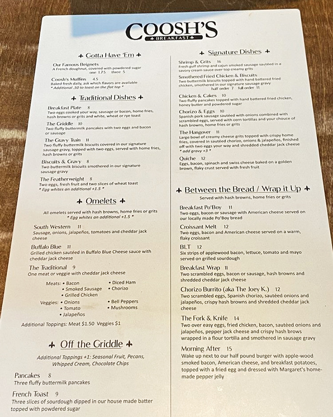 A menu so extensive it could double as light reading material. The "Diner Classics" section alone is worth the trip.