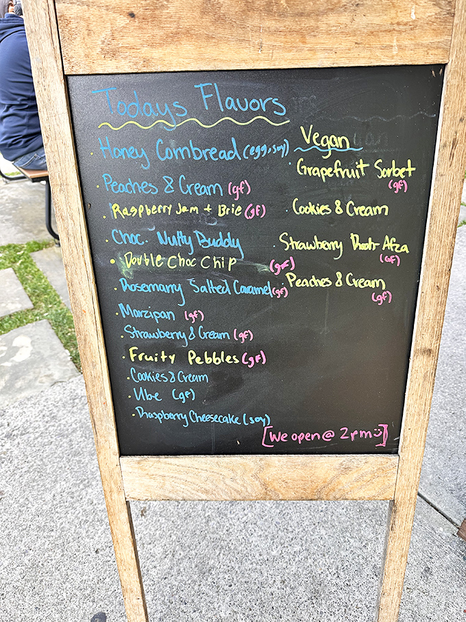 The daily flavor board reads like a dessert fantasy novel. Honey Cornbread? Rosemary Salted Caramel? This isn't your childhood ice cream truck&mdash;it's so much better.