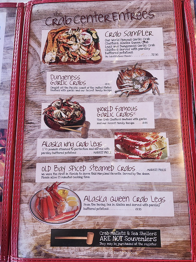 The menu reads like seafood poetry – garlic crabs, Dungeness delights, and Alaska queen legs. Warning: drooling may occur before ordering.
