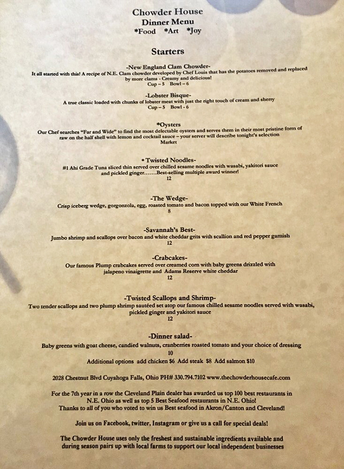 The menu reads like a love letter to seafood. Chef Louis's potato-light, clam-heavy chowder philosophy deserves its own Nobel Prize.