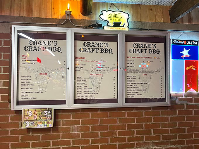 A menu that gets straight to the point&mdash;no fancy descriptions needed when your meat speaks volumes in smoke signals.