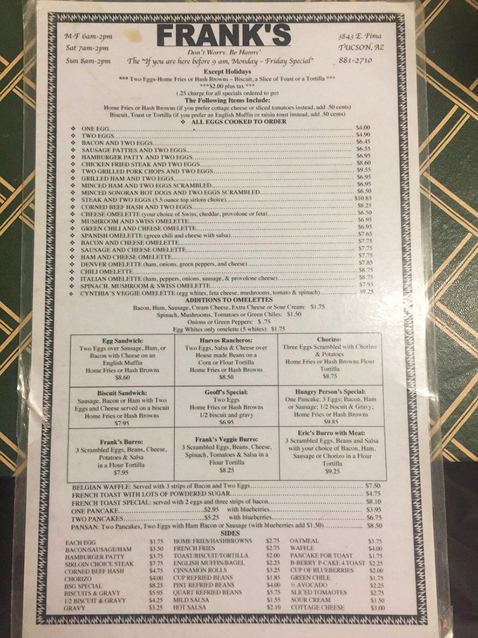 A menu that hasn't changed much because it doesn't need to. Like finding the instruction manual to happiness, but with more chorizo options.