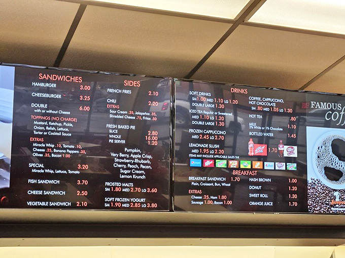 A menu board that hasn't needed a fancy redesign in decades because perfection doesn't require updates.