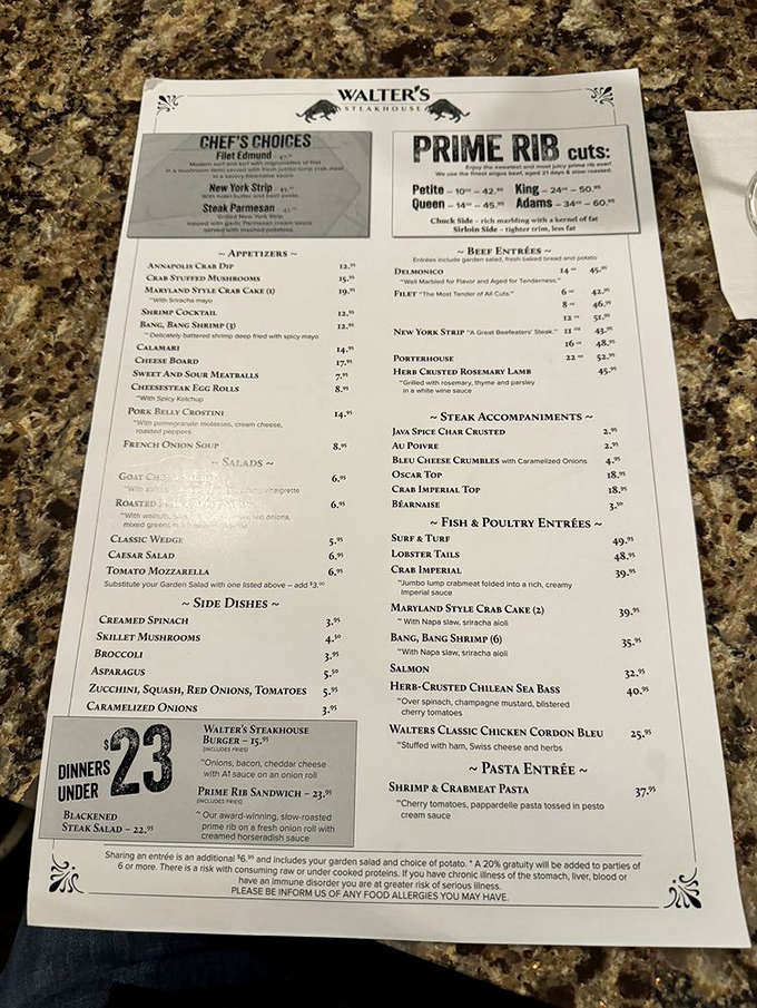 A menu that doesn't need trendy buzzwords&mdash;just straightforward promises of prime beef that will haunt your dreams.