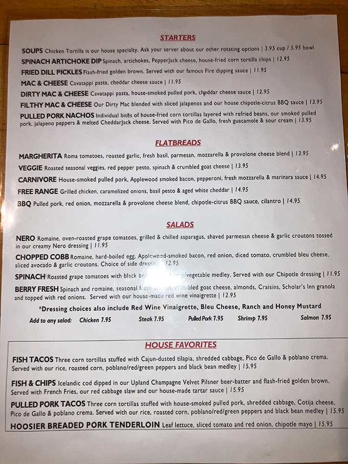 A menu that reads like a love letter to Midwestern comfort food. Each description promises a flavor journey worth taking, especially that legendary tenderloin.