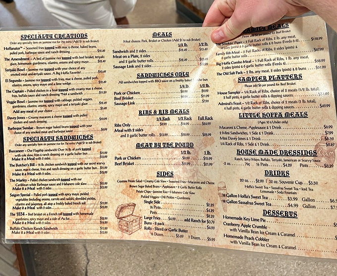 The treasure map disguised as a menu offers so many tempting options, you'll need a compass and considerable willpower to navigate your choices.