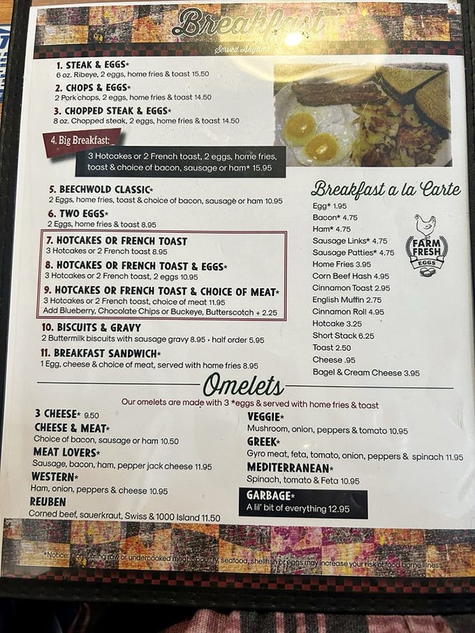 A menu that doesn't need fancy fonts or pretentious descriptions&mdash;just honest food that makes decision-making the hardest part of your morning.