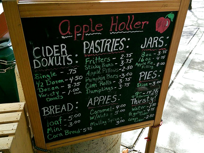 This chalkboard menu reads like a love letter to apple enthusiasts. The variety of treats proves apples aren't just for keeping doctors away.