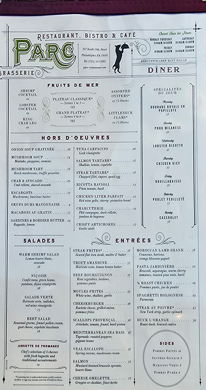 A menu that reads like a love letter to French cuisine &ndash; each dish a paragraph, each bite a sentence worth savoring.