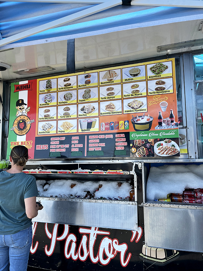 The menu board at Leo's is like a treasure map where X marks every spot. Decision paralysis has never been so delicious.