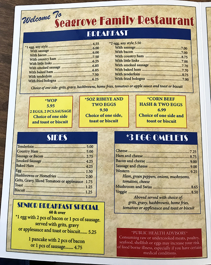 This menu isn't trying to reinvent breakfast&mdash;it's perfecting it. Simple, straightforward options that speak the universal language of morning hunger.