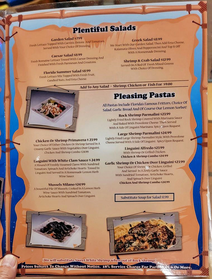 A menu that reads like a love letter to the ocean. The Rock Shrimp Parmalini has developed such a following, it practically needs its own fan club.