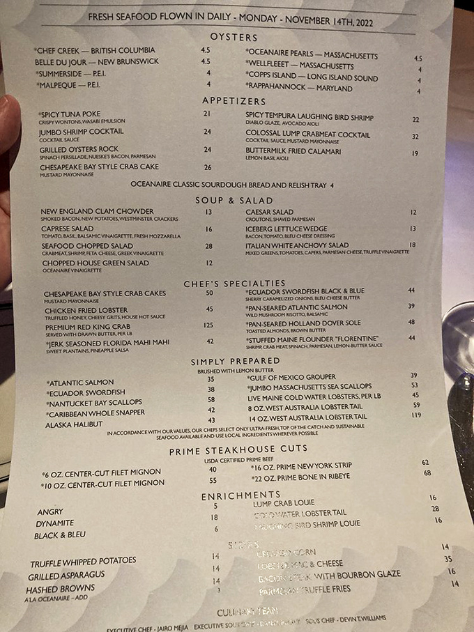 This menu reads like a coastal road trip of North America, with seafood treasures from British Columbia to the Gulf of Mexico.