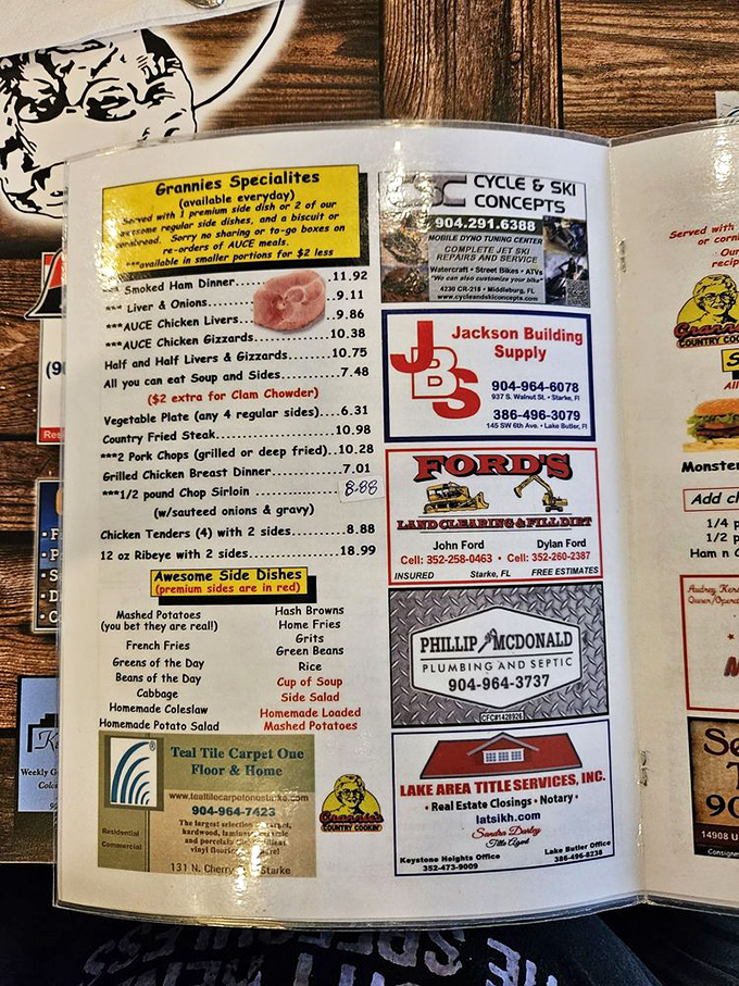 This menu isn't trying to impress with fancy descriptions&mdash;it's letting the legendary country fried steak and homemade sides speak for themselves.