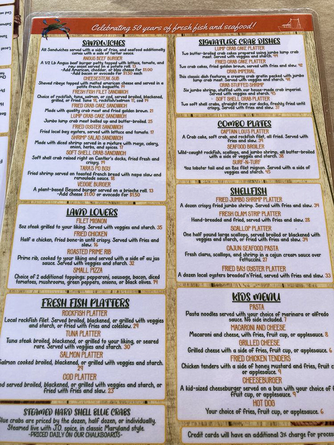 The menu reads like a love letter to the Chesapeake, with crab taking center stage in more preparations than there are days in the week.