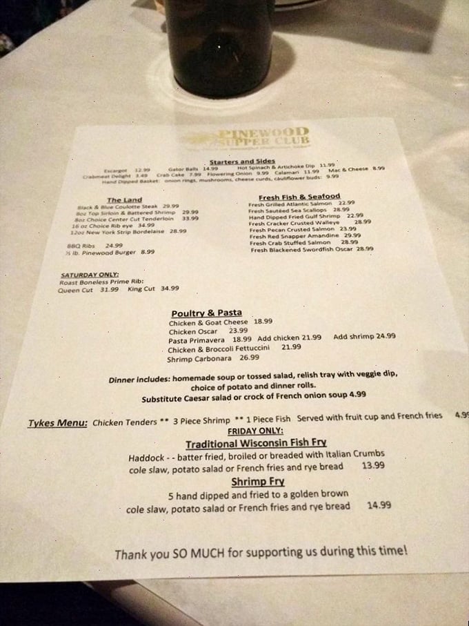 This menu reads like a love letter to Wisconsin cuisine, featuring walleye steaks that locals guard jealously.