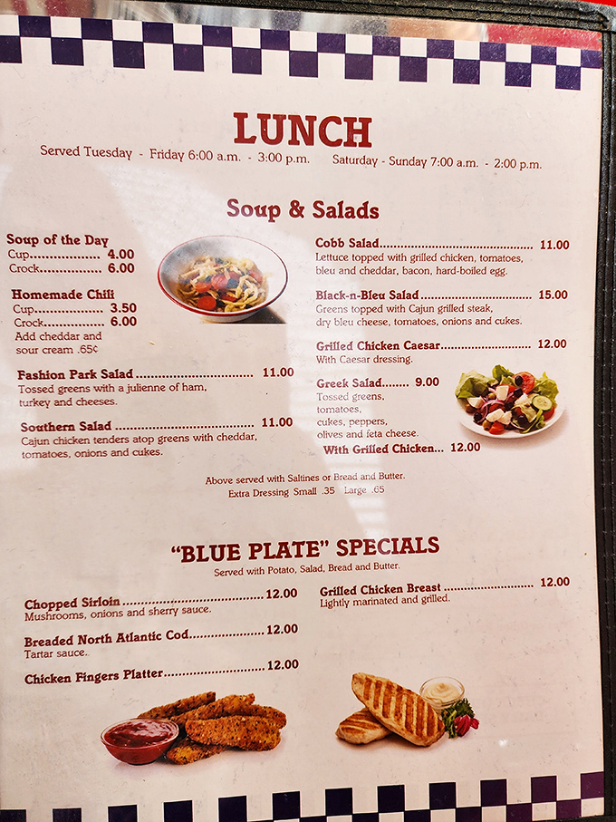 This menu isn't just a list of food&mdash;it's a roadmap to happiness, with "Blue Plate Specials" that would make your grandmother nod in approval.