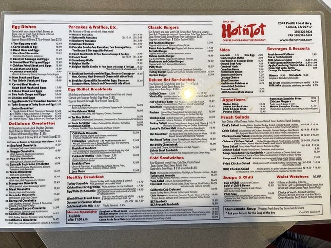 This menu isn't just extensive&mdash;it's a novel of comfort food possibilities. Choosing just one item might be the hardest decision you'll make all day.