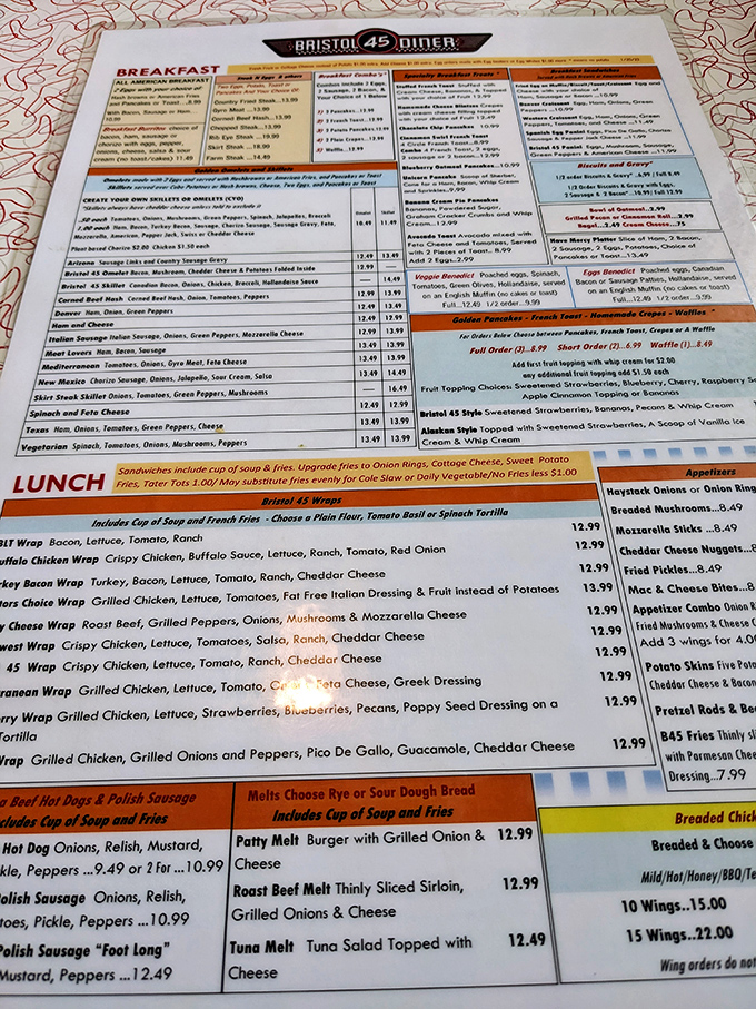 This menu isn't just a list of food&mdash;it's a roadmap to happiness. Breakfast lovers will need both hands and possibly reinforcements.