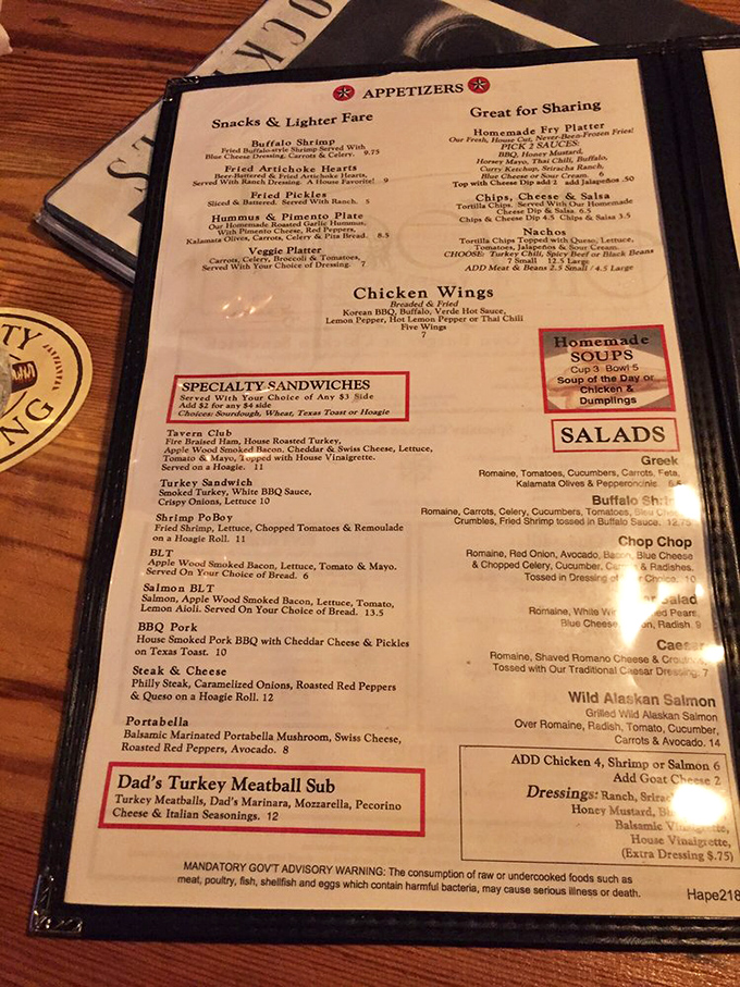 The menu reads like a love letter to comfort food classics, with each description promising the kind of satisfaction that makes you close your eyes when you take that first bite.