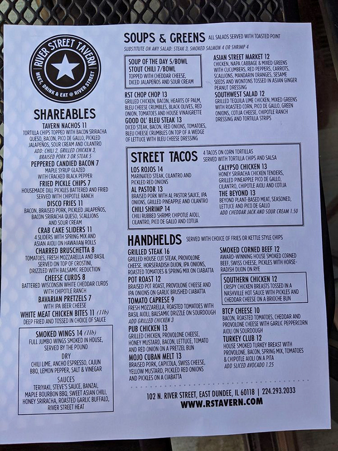 A menu that reads like a love letter to comfort food&mdash;where deciding between street tacos and smoked wings becomes life's most delicious dilemma.