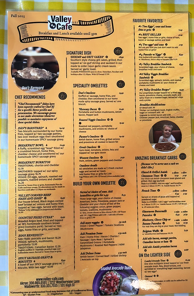 This menu isn't just a list of food&mdash;it's a roadmap to happiness. The "Shrimp and Grit Cakes" signature dish is calling my name!