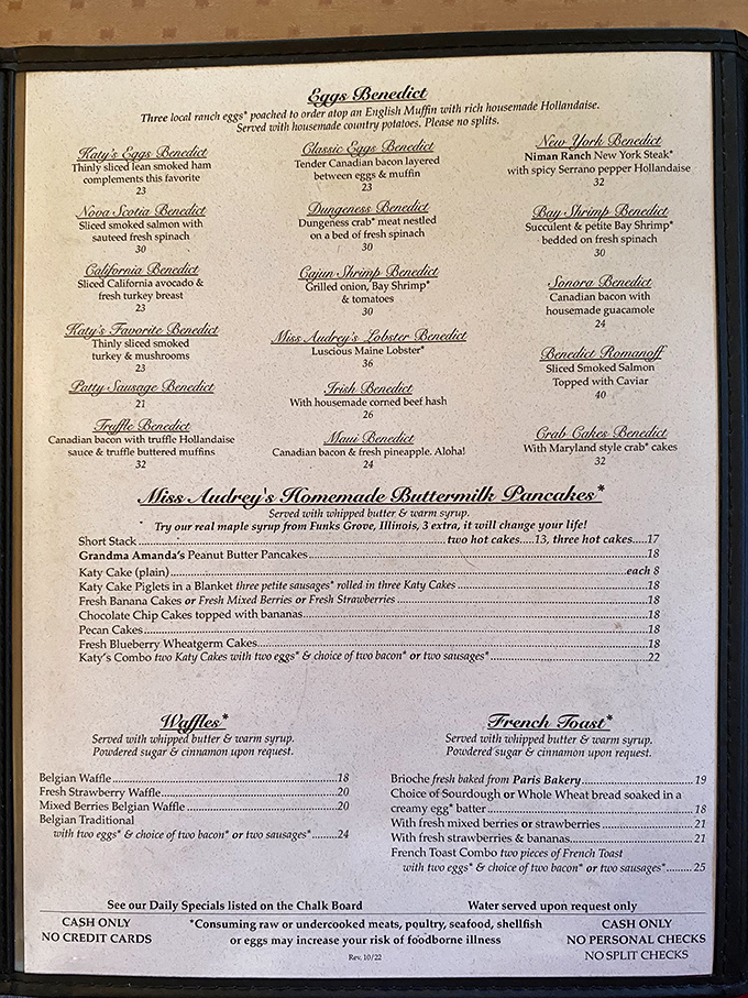 The Benedict menu reads like breakfast poetry &ndash; fourteen variations that transform morning eggs into an art form worth setting the alarm for.