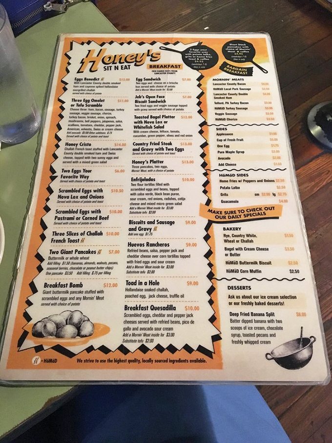 The menu reads like a love letter to breakfast, where Jewish deli classics and Southern comfort food live in delicious harmony.