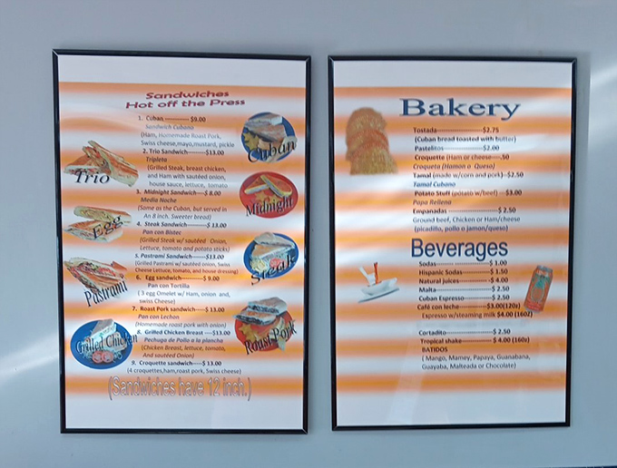 The menu board tells the delicious truth - Cuban sandwich heaven awaits inside this St. Petersburg gem.