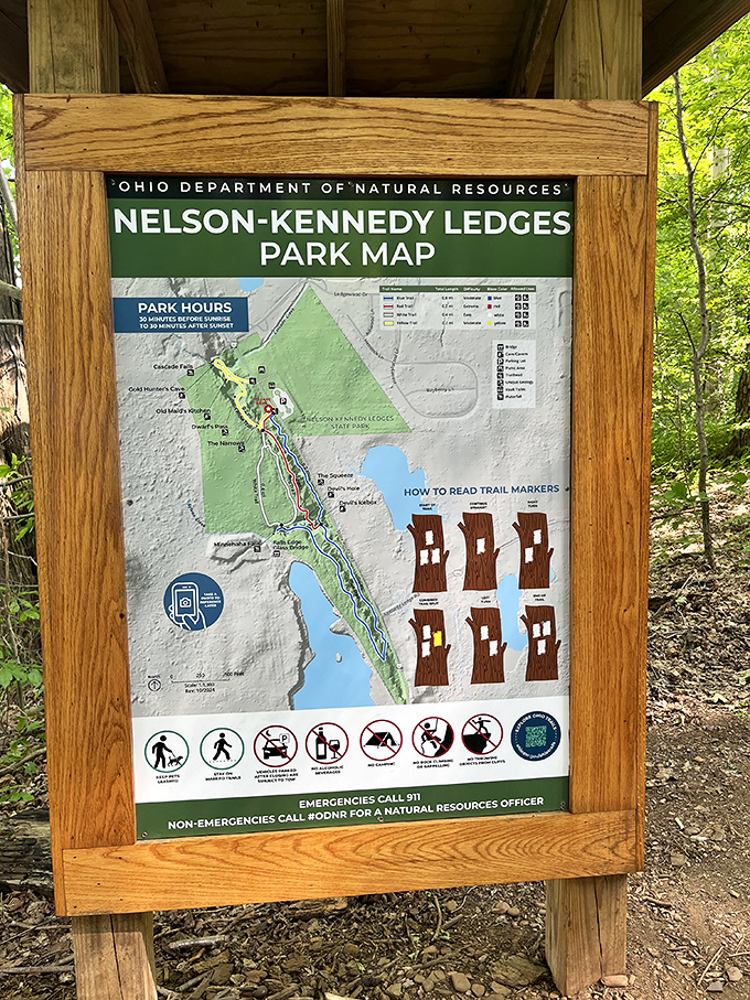 Choose your own adventure! The trail map might look simple, but those color-coded paths lead to dramatically different experiences&mdash;from "Sunday stroll" to "where's my climbing gear?"