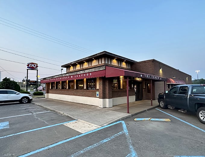 The Bear's Den restaurant serves up comfort food classics in a no-nonsense setting where your wallet feels as satisfied as your stomach. 