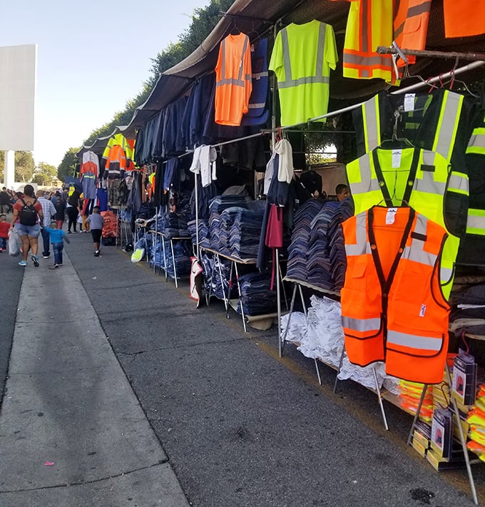 Hi-vis heaven for practical shoppers. Who knew safety gear could create such a compelling rainbow of workplace protection?