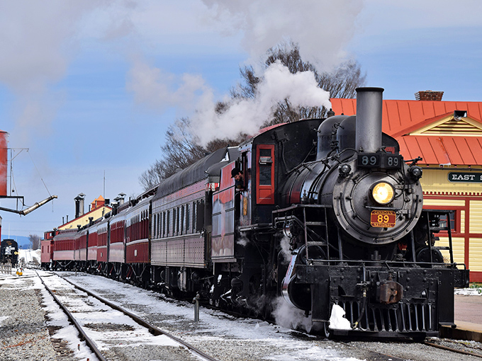 Nothing says "all aboard for adventure" quite like authentic steam billowing from a genuine locomotive ready for departure.