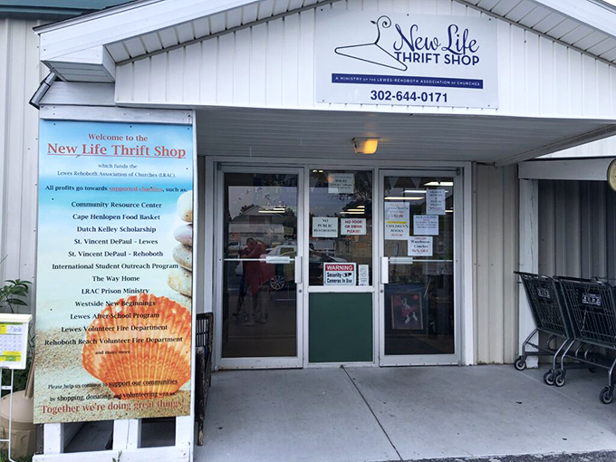 The gateway to thrift paradise, complete with a mission statement that turns your bargain hunting into community support.