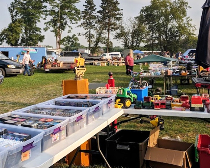 Sunday treasure hunters browse everything from vintage toys to collectibles. One person's attic castoff becomes another's nostalgic gold at the Lynn's weekend flea market.