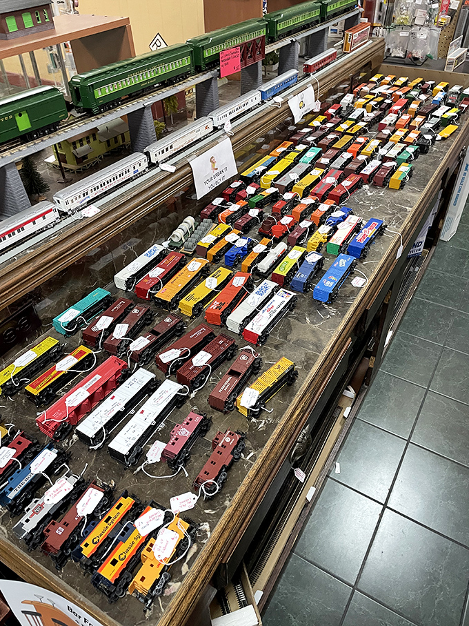 All aboard the nostalgia express! This miniature train collection would make any grown adult suddenly remember their childhood Christmas wishes.