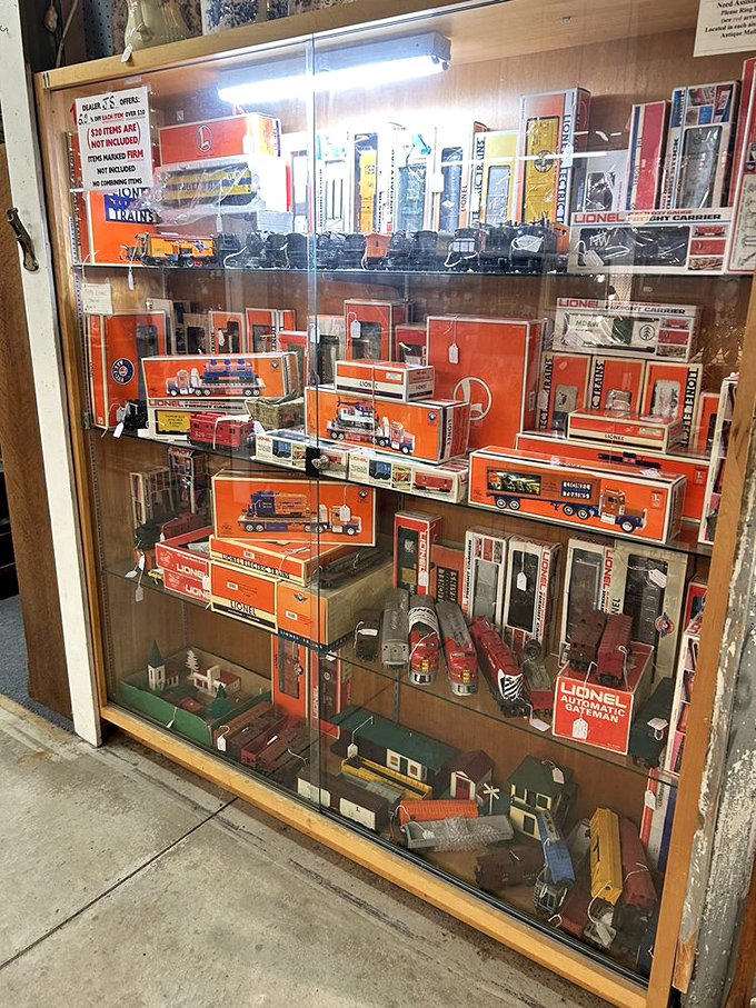 Lionel train enthusiasts, prepare to lose track of time! These vibrant orange boxes house miniature locomotives that once fueled childhood dreams of cross-country adventures.
