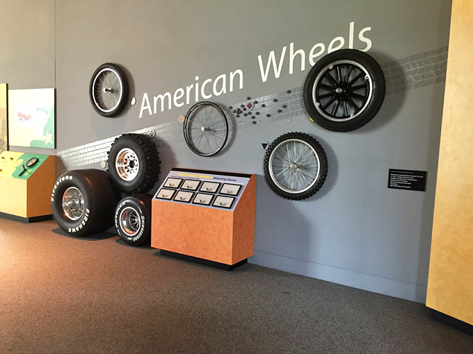 The evolution of the wheel told through actual artifacts&mdash;from wooden spokes to modern alloys, this display reminds us that sometimes the simplest inventions roll the furthest.