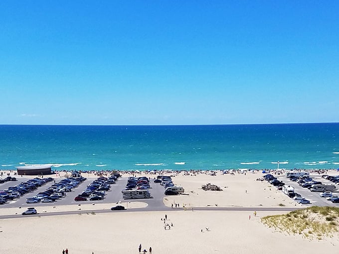 Beach day central! Where Michiganders prove you don't need an ocean to have a world-class beach experience. Just add sunscreen and wonder.