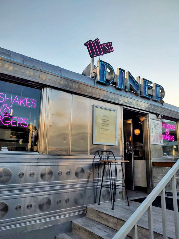 The 11th Street Diner gleams in Miami Beach like a chrome spaceship that landed with one mission: delivering incredible milkshakes.