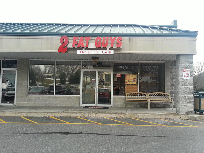 2 Fat Guys' unassuming exterior hides burger greatness within. The best treasures often come in plain packages!