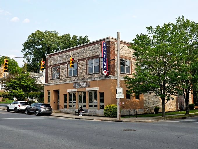 The historic police building stands watch over Albemarle, where affordable living meets small-town security.