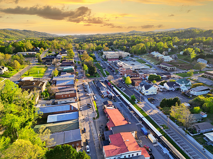 Blue Ridge's main street captures that perfect small-town vibe where strangers wave hello and nobody's in too much of a hurry.