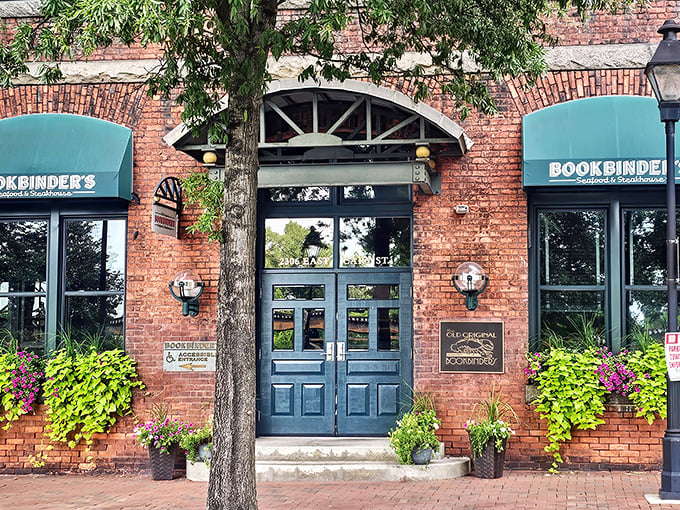 Bookbinder's elegant brick facade and blue doors invite you into Richmond's culinary history. Classy without trying too hard.