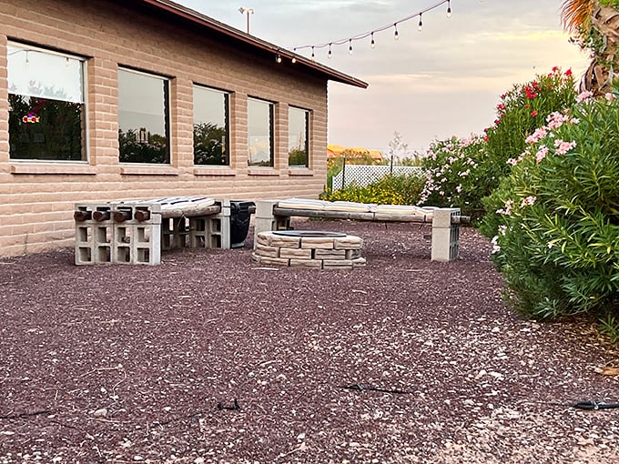 Simple pleasures done right &ndash; Branding Iron's modest patio transforms into magic when string lights twinkle and the aroma of grilled steaks fills the air.