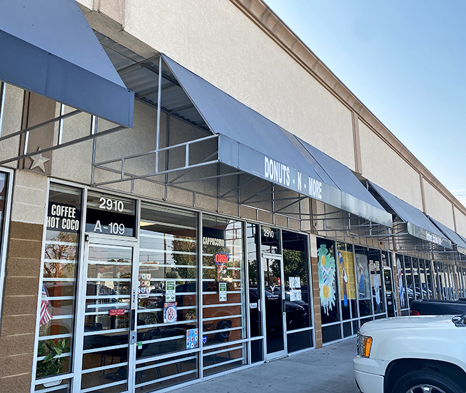 Simple storefront, extraordinary donuts. The display case here is like the Louvre of fried dough masterpieces.