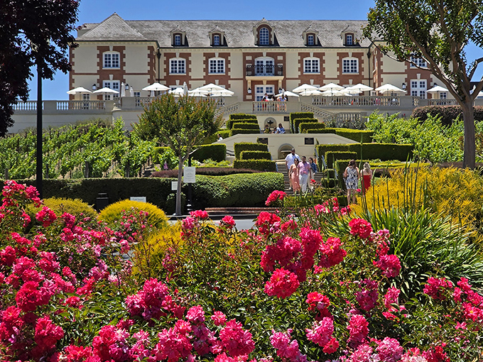 French elegance meets California sunshine. Domaine Carneros' grand staircase practically begs you to make a dramatic entrance.