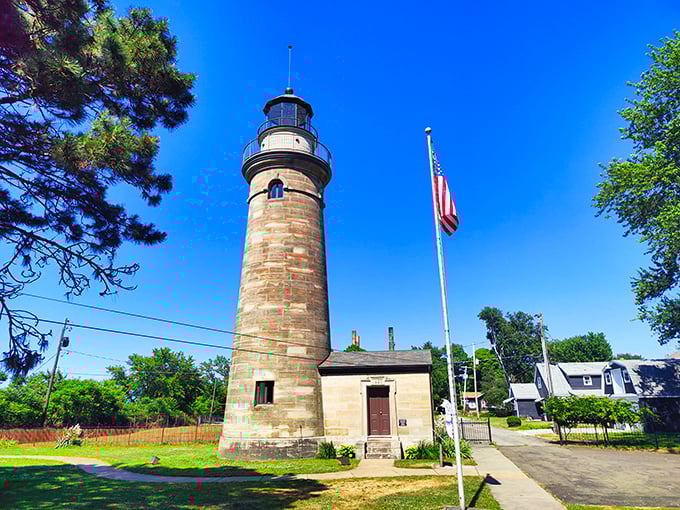 The historic lighthouse stands tall, much like your retirement savings will when living in affordable Erie.