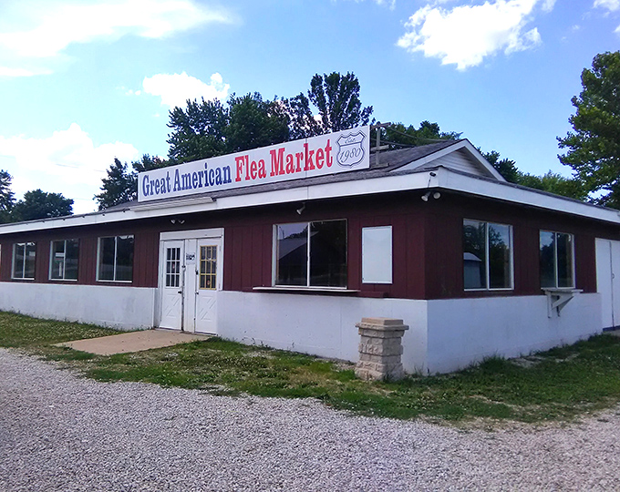 The humble exterior of Great American Flea Market masks an empire of forgotten objects seeking new homes.