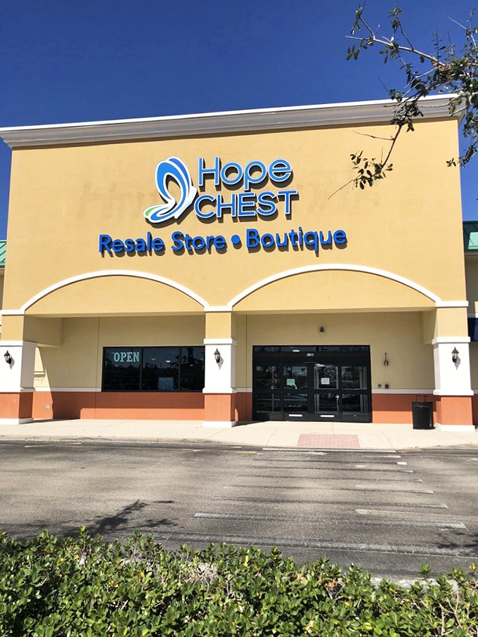 Hope Chest's sunny exterior matches the bright feelings you'll get finding that perfect deal. Boutique vibes, thrift store prices!